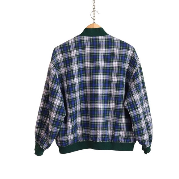 Vintage | Jackets & Coats | Vintage 9s Plaid Flannel Bomber Jacket Ml ...